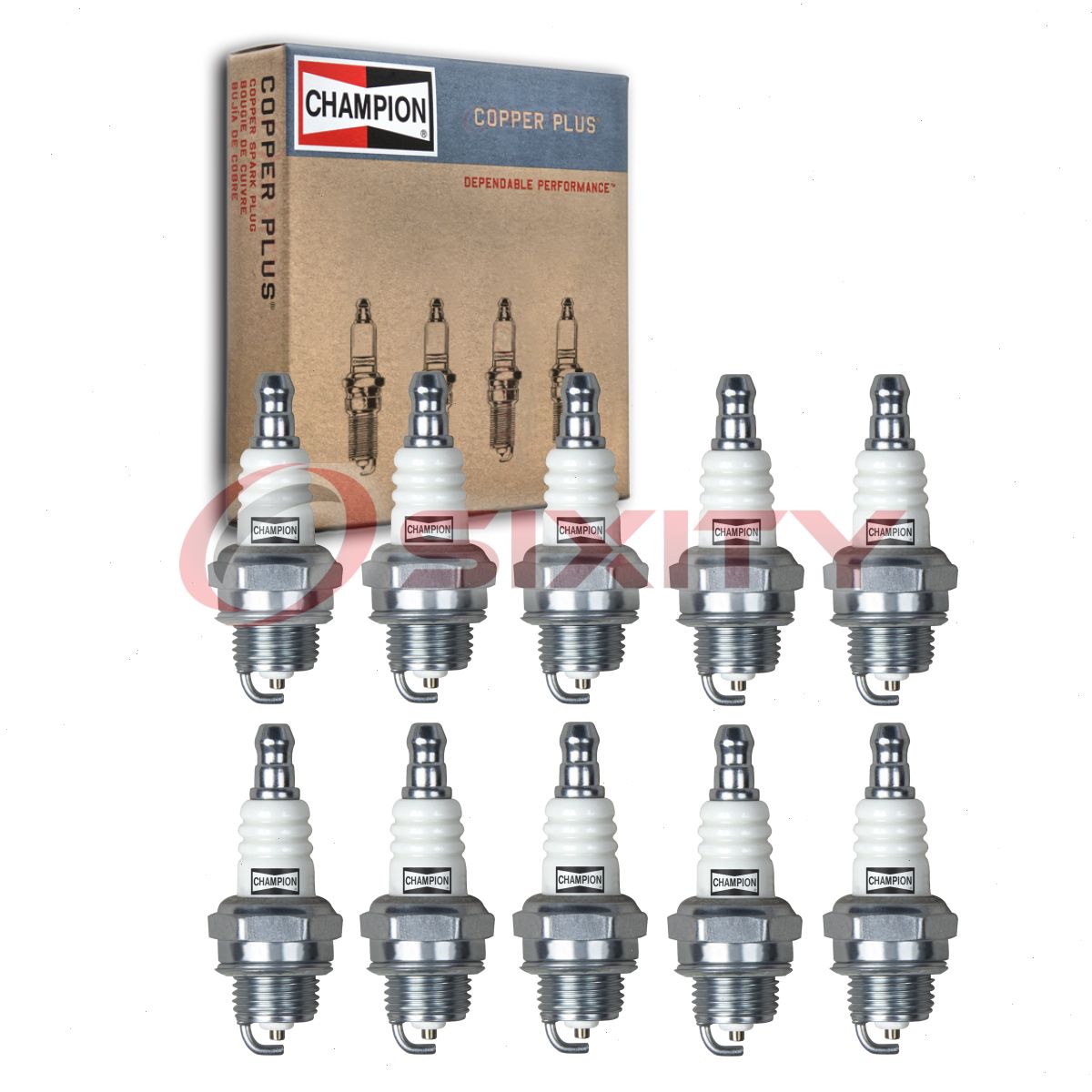 10 pc Champion Copper Plus 858 Spark Plugs for WS5F L7TC L7RTC CJ6Y ...